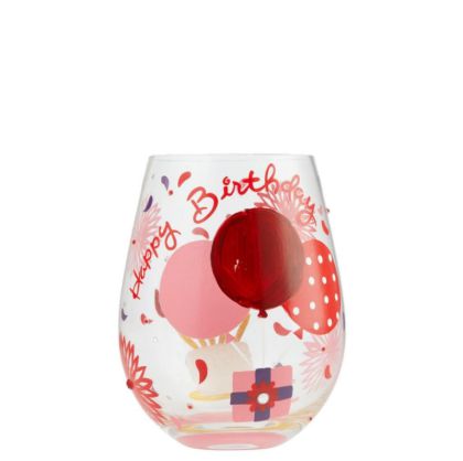Lolita My Red Hot Birthday Hand Painted Stemless Wine Glass – d'Vine ...